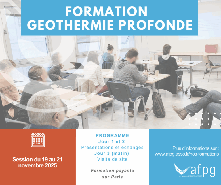 L'AFPG vous propose une formation géothermie profonde du 19 au 21 novembre 2025 - AFPG